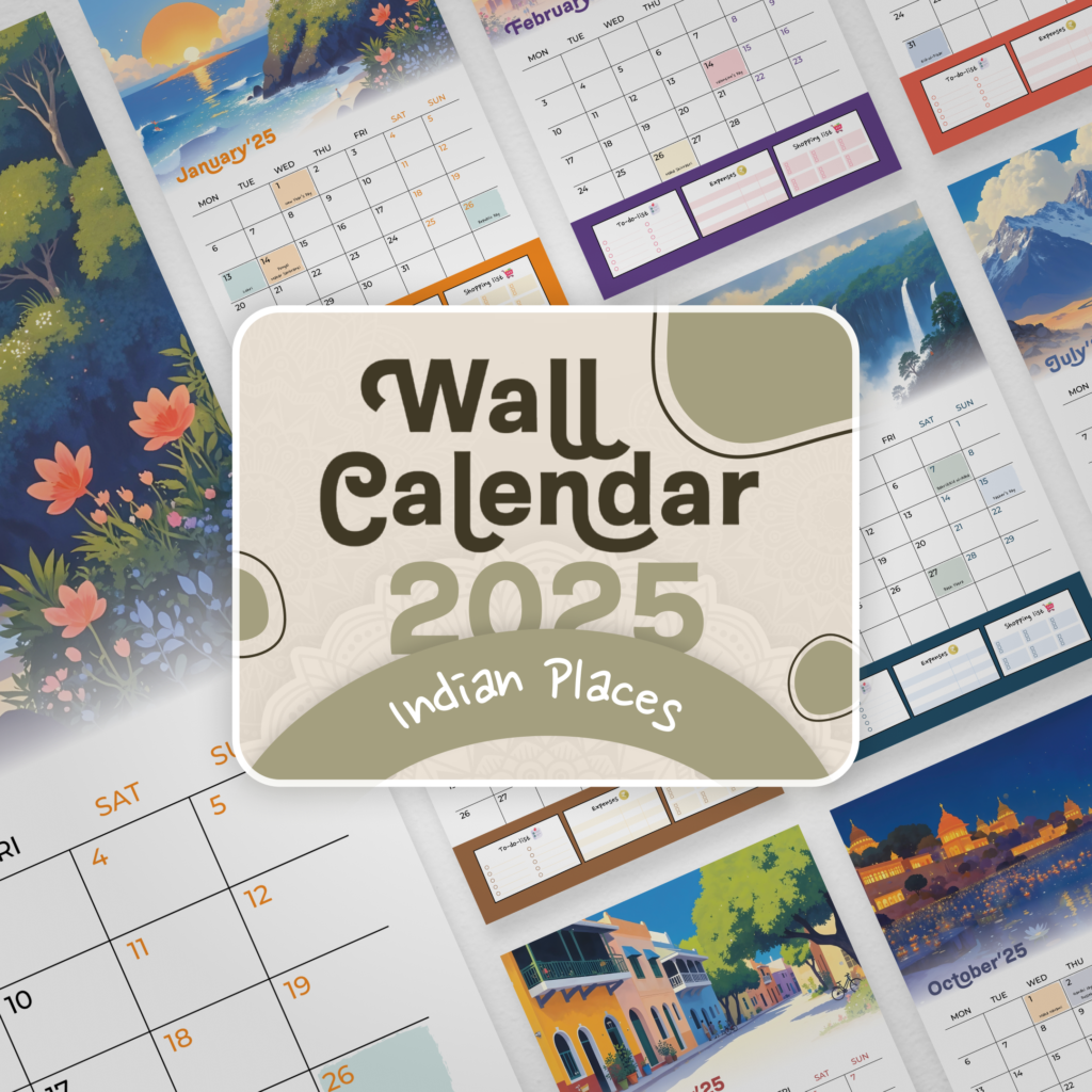 Wall Calendar 2025 - Indian Places - KnockOut Store